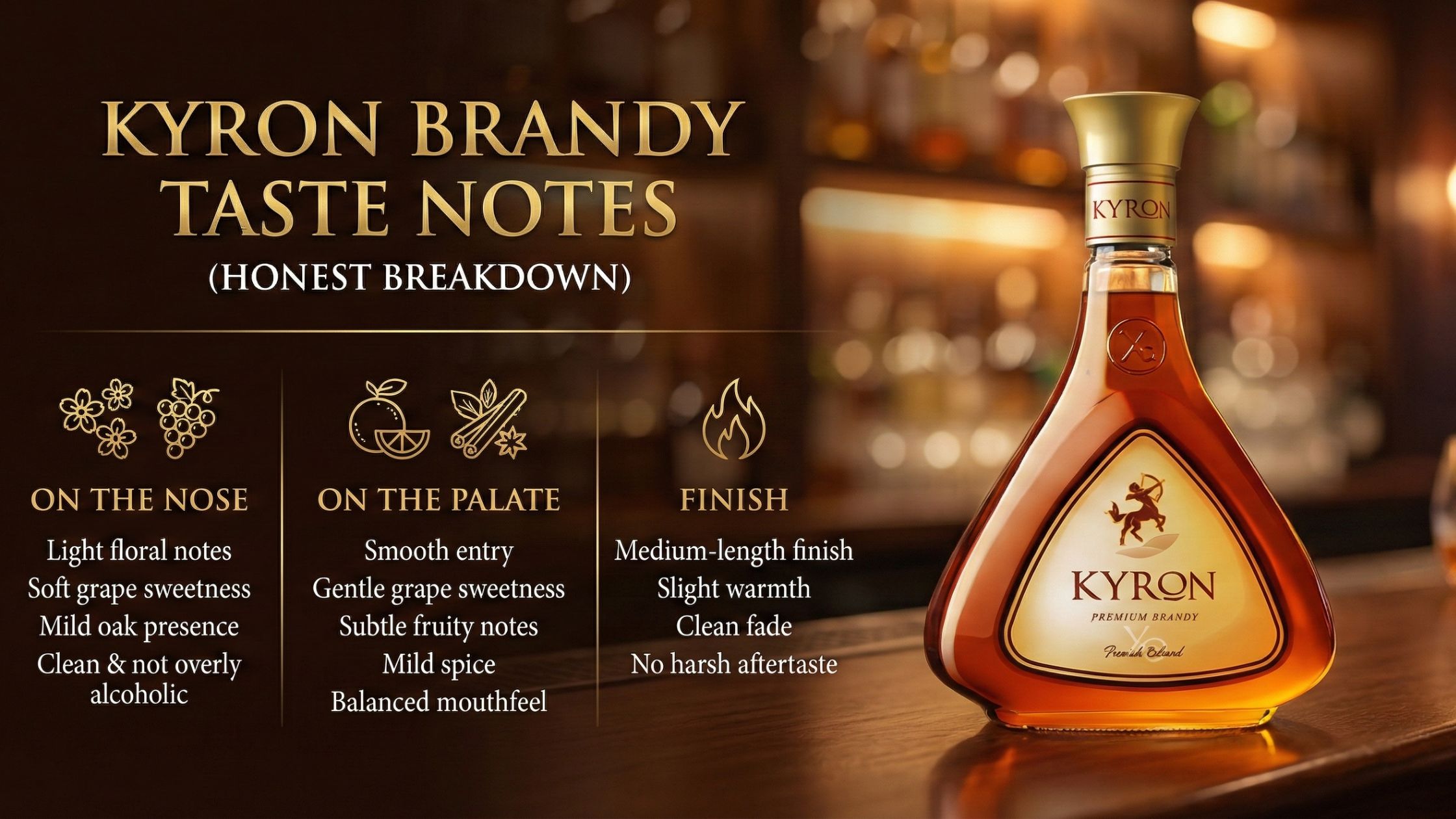 Kyron Brandy Review: Price, Taste and Alcohol Percentage in India